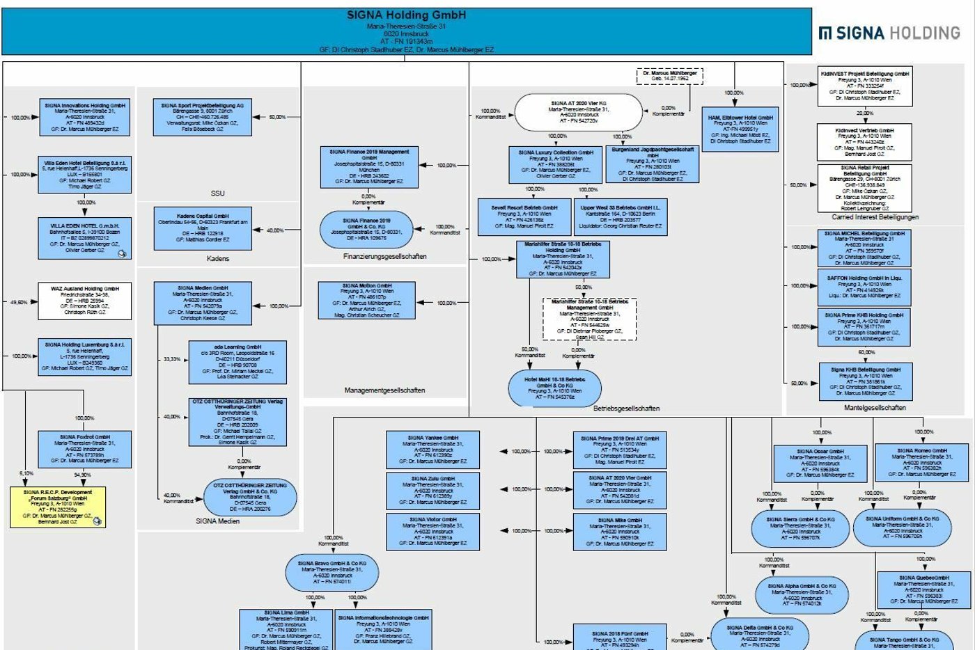 Die verschachtelte Signa-Gruppe im Überblick