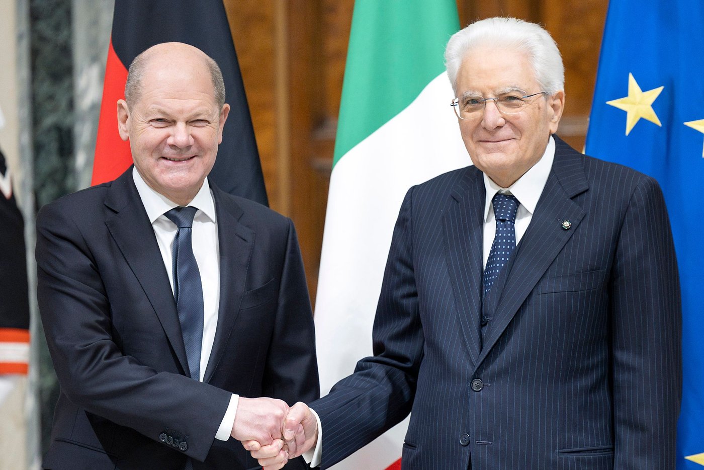 Zusammenarbeit: Scholz trifft Italiens Staatspräsidenten Mattarella in Rom