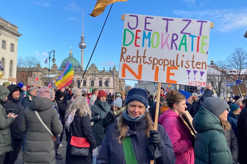 Bundestagswahl: Zehntausende bei Demo für Demokratie und gegen rechts