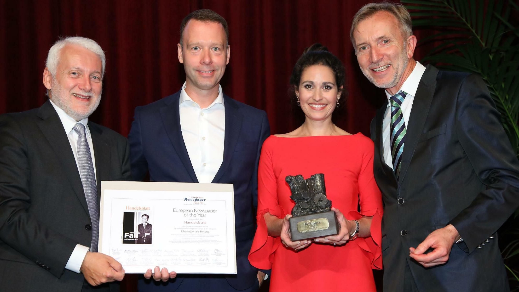 European Newspaper Award: Verleihung an das Handelsblatt