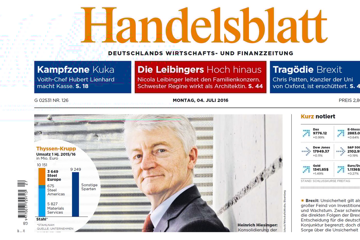Handelsblatt mit neuem Layout: Inhaltliche Präzision trifft auf ...